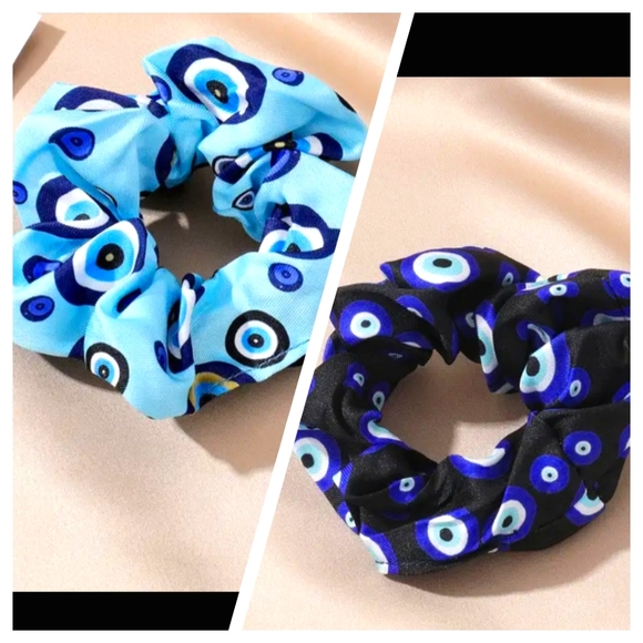 Accessories | 2 Pack Evil Eye Scrunchies Nwt | Poshmark